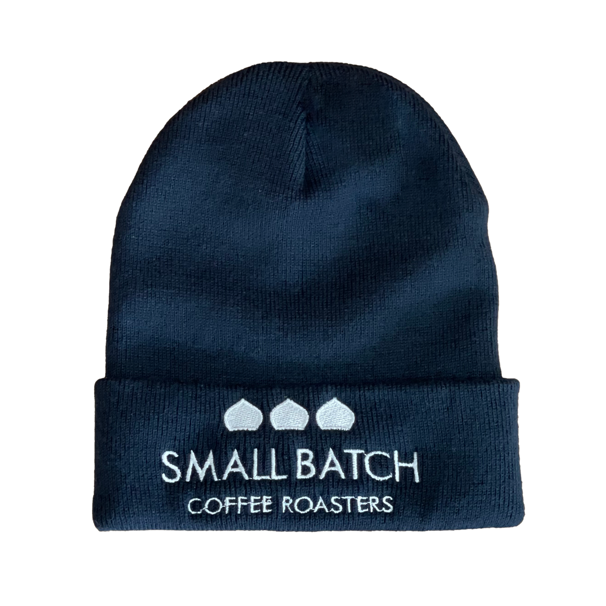 Small Batch Logo Beanie - Soft touch acrylic navy beanie – Small Batch ...